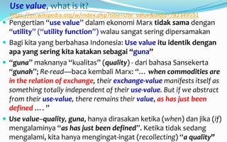 Value, use value, exchange value and price mapping, modeling, measuring ...