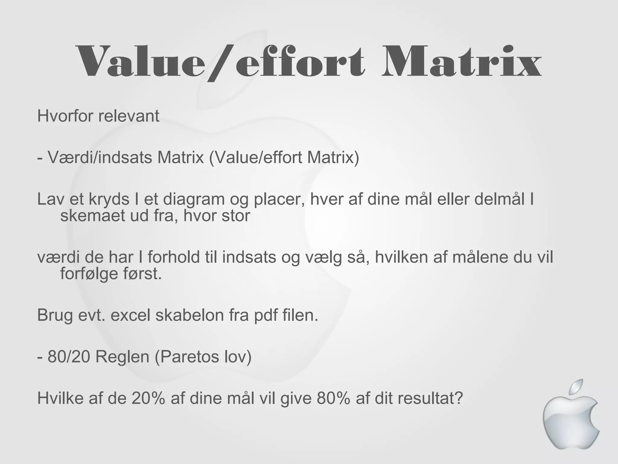 Value vs effort matrix | PPT