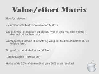 Value vs effort matrix