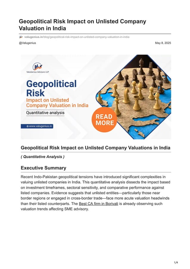valugenius.in-Geopolitical Risk Impact on Unlisted Company Valuation in India.pdf