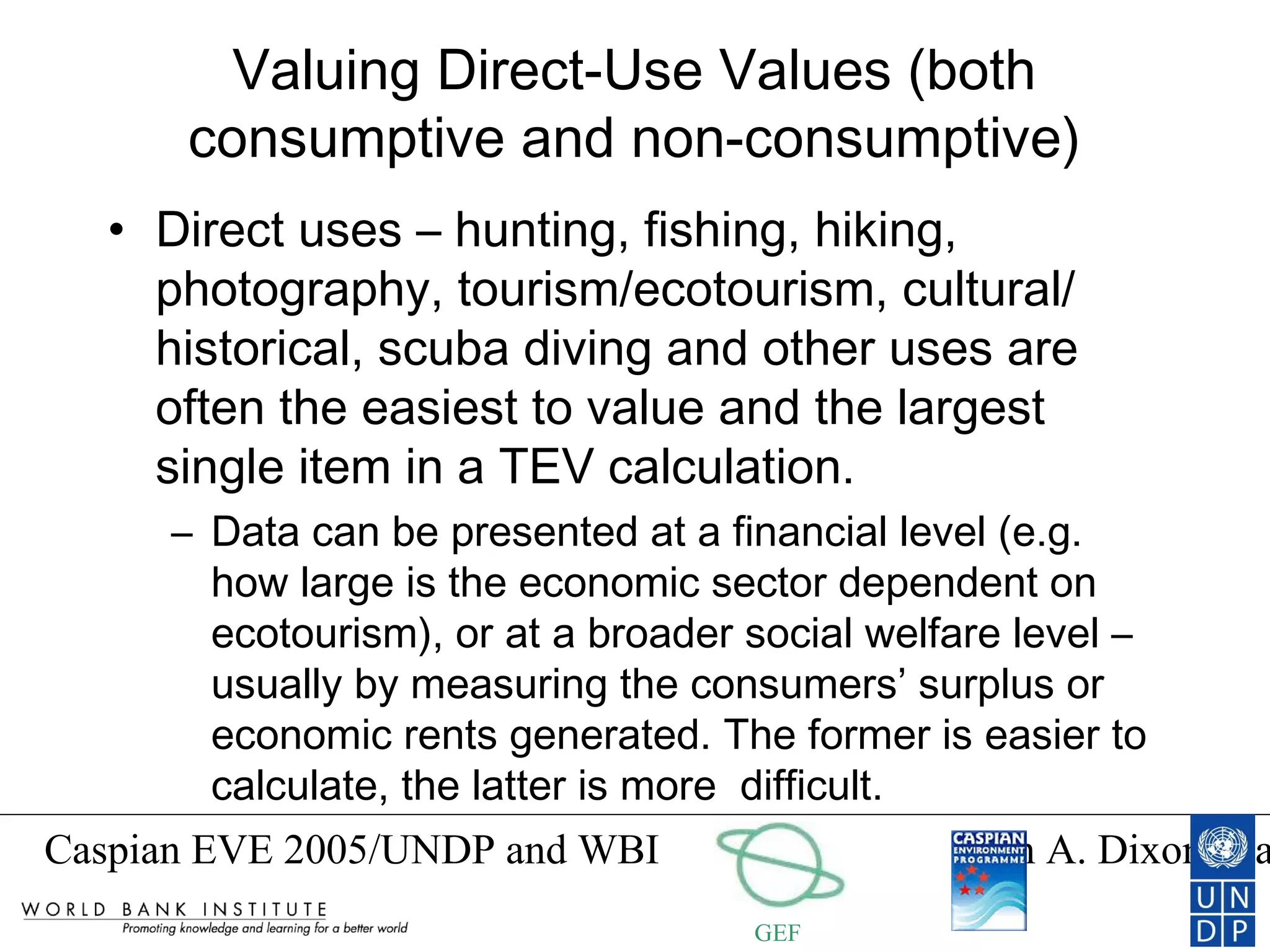 Valuing Biodiversity – Use and Non-use Values and Their Economic Measurement | PPT