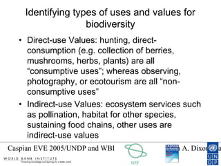 Valuing Biodiversity – Use and Non-use Values and Their Economic ...