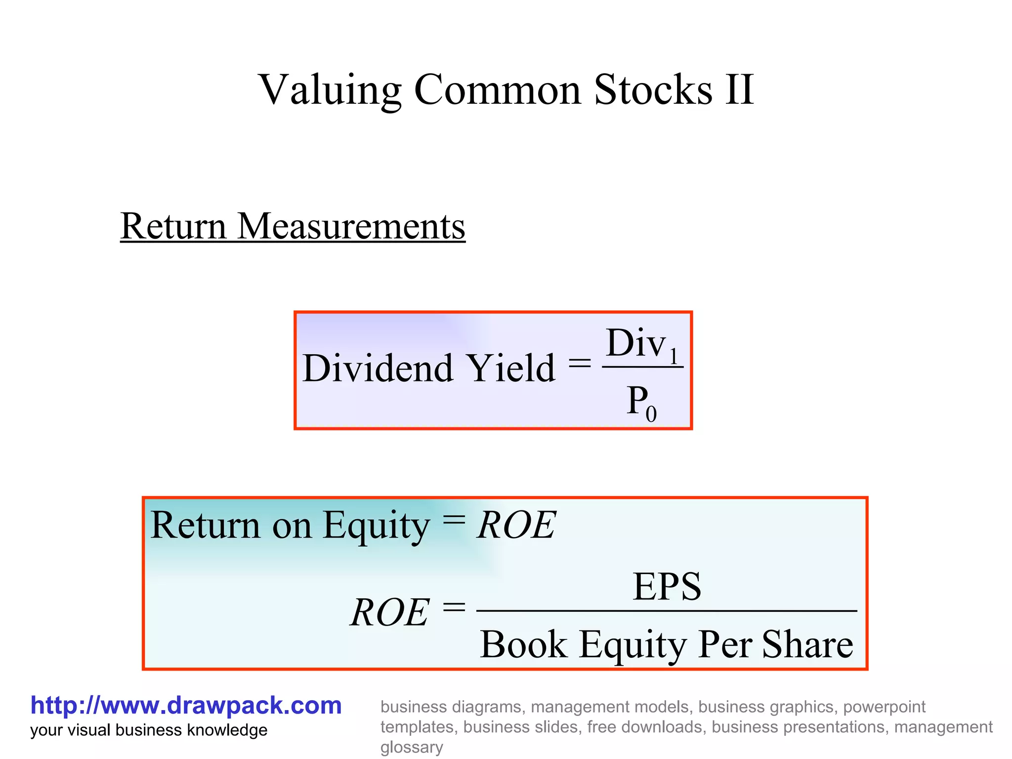Valuing common stocks business diagram | PPT