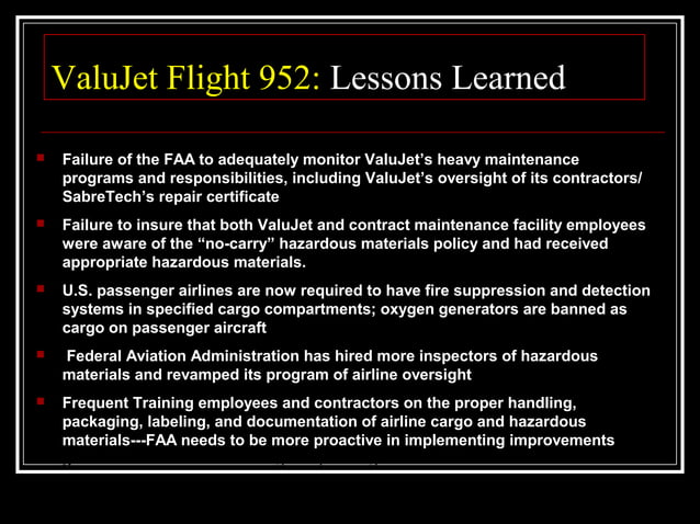 Valu Jet Flight #592 Crash Incident Analysis_Bazeley-Mineta ...