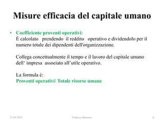 Valutazione del capitale umano | PPTX