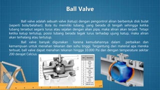 Valve Part 1 - Berdasarkan Jenis dan Tipe Bukaan | PPTX