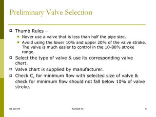 Valve Selection & Sizing | PPT