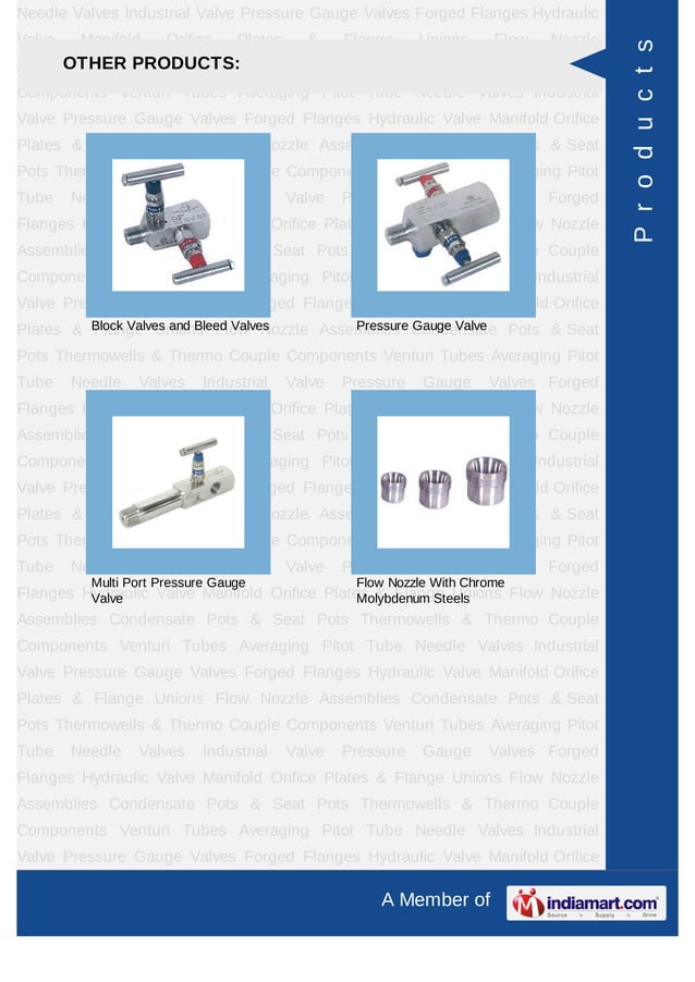Micro Precision Products Pvt. Ltd., Faridabad, Flow Elements & Instrumentation Accessories | PDF