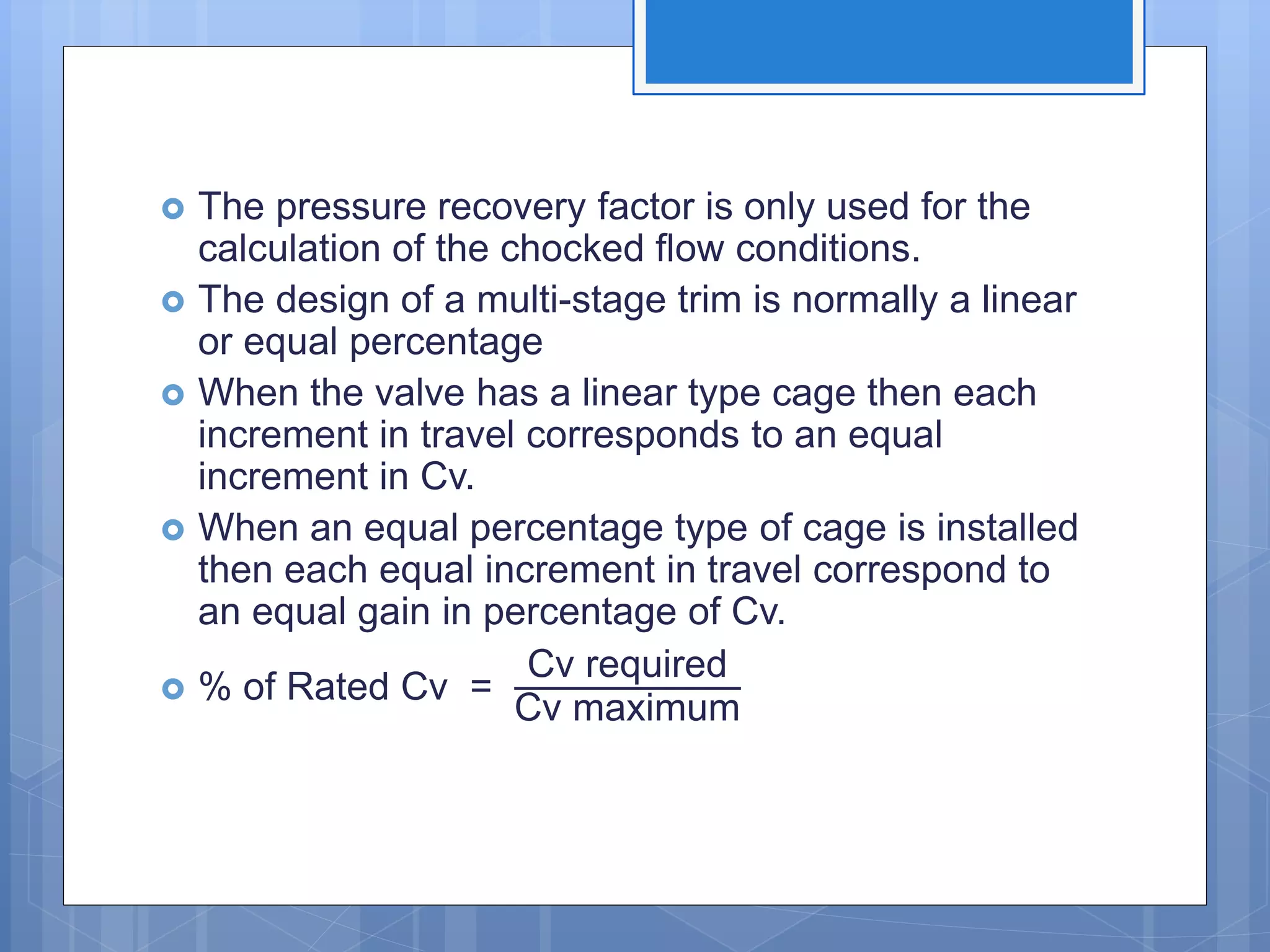 Design and analysis of control valve with a multi stage anti cavitation ...
