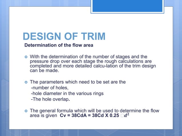 Design and analysis of control valve with a multi stage anti cavitation ...