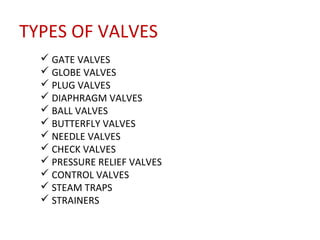 Valves and types deataildescription | PPT