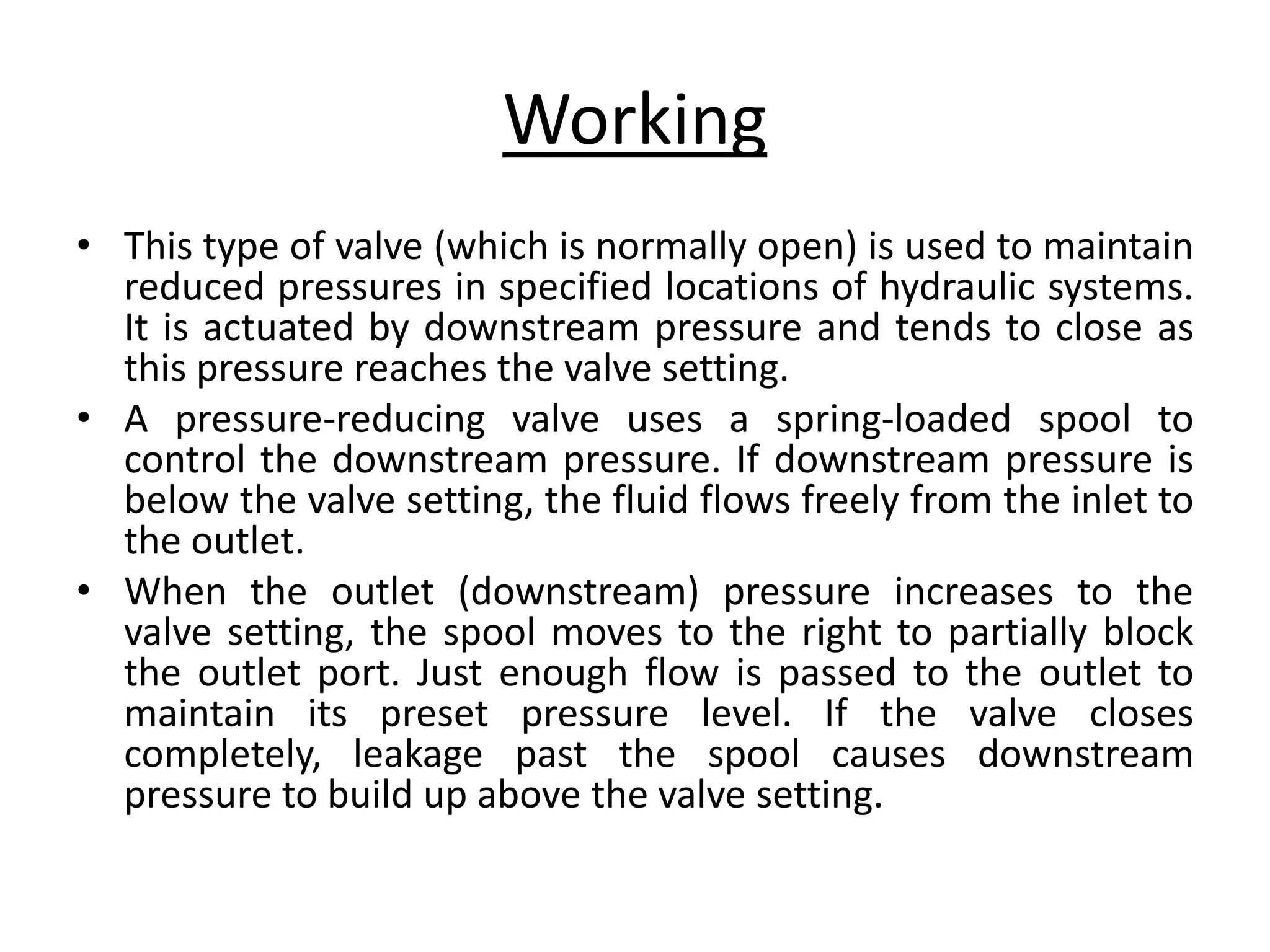 Valves in Mechatronics , Pressure control valves.pptx
