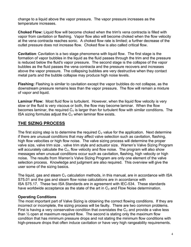Valve sizing reference | PDF