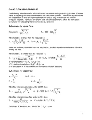 Valve sizing reference | PDF