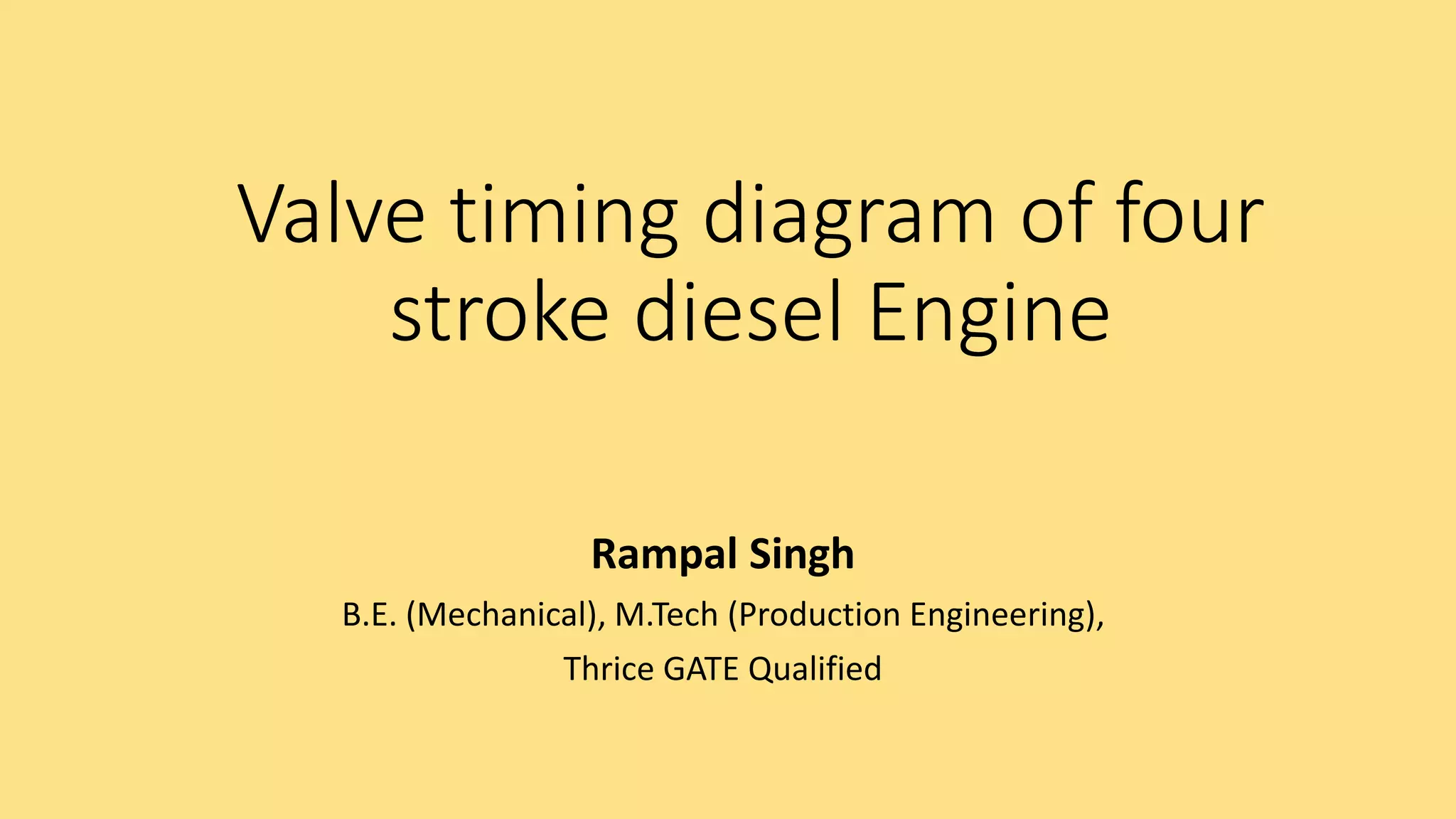 Valve timing diagram of four stroke diesel engine | PDF