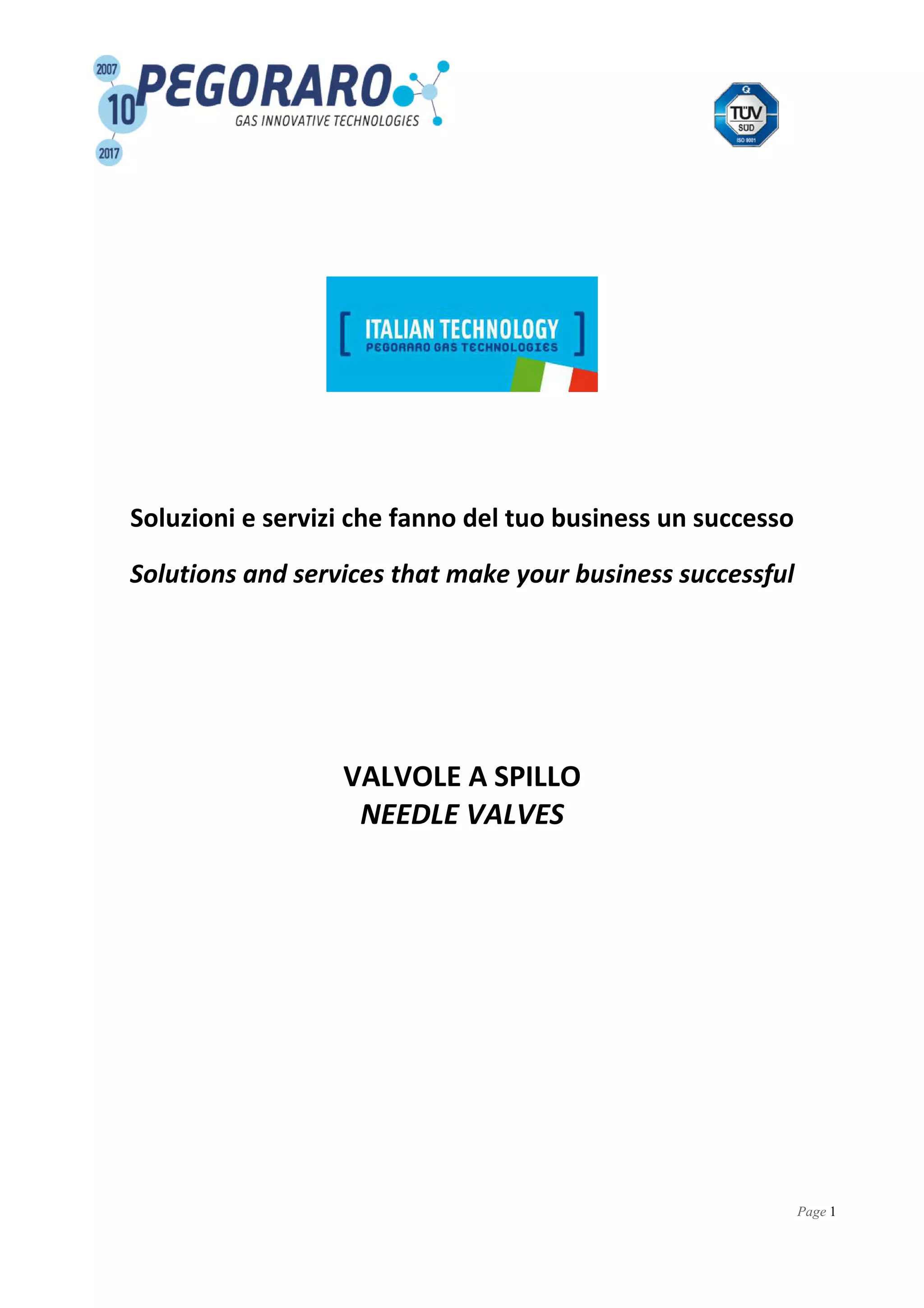 Valvole a spillo - Needle valves | PDF