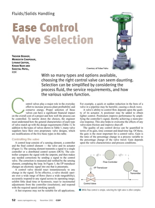 Ease Control Valve Selection | PDF