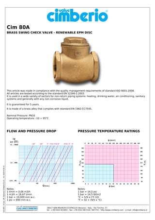 Valvula check swing cim80a | PDF