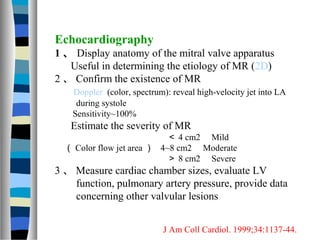 Valvular heart disease assessment of lesion severity | PPT