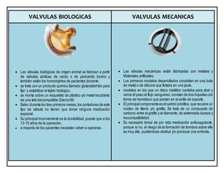 Válvulas biológicas vs Válvulas mecánicas | DOCX