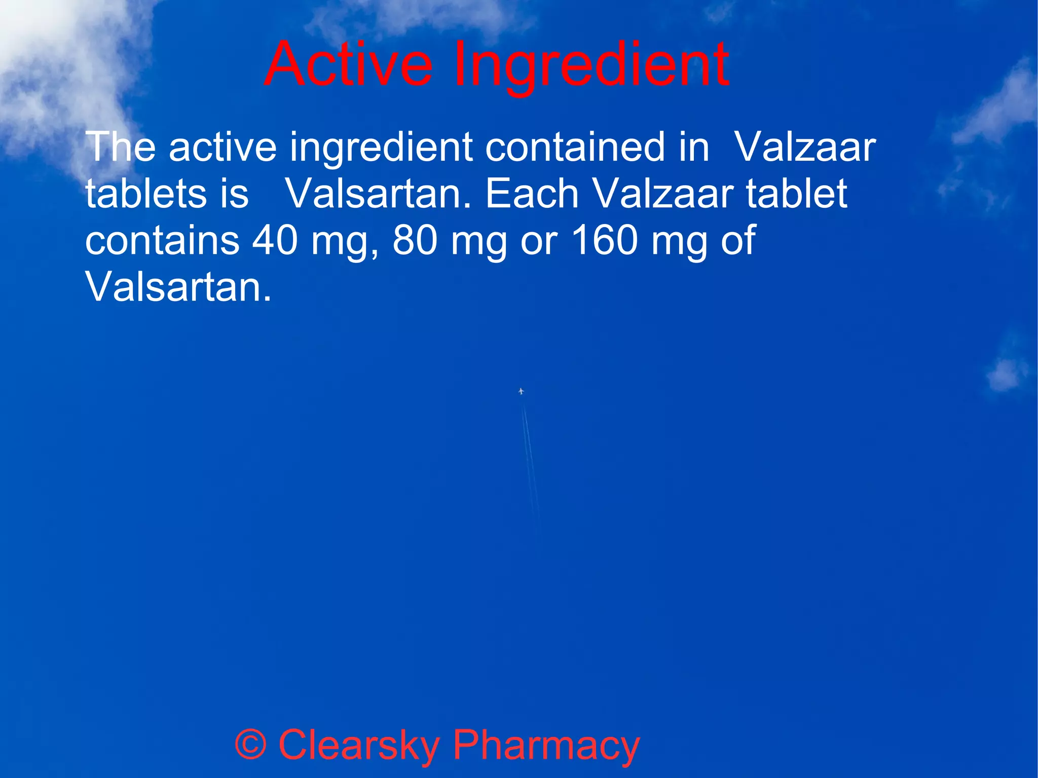 Valzaar (Valsartan Tablets) | ODP