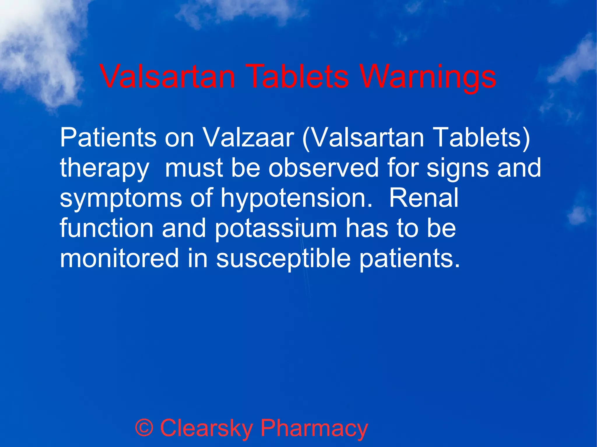 Valzaar (Valsartan Tablets) | ODP