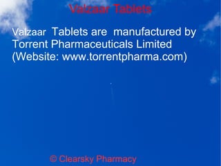 Valzaar (Valsartan Tablets) | ODP