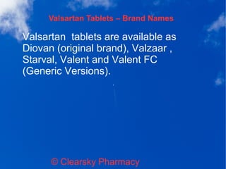 Valzaar (Valsartan Tablets) | ODP