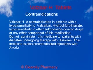 Valzaar-H (Valsartan and Hydrochlorothiazide Tablets) | ODP | Chemistry ...