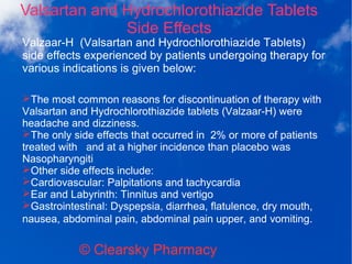 Valzaar-H (Valsartan and Hydrochlorothiazide Tablets) | ODP | Chemistry ...