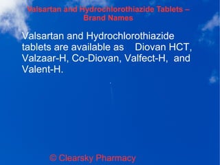 Valzaar-H (Valsartan and Hydrochlorothiazide Tablets) | ODP | Chemistry ...