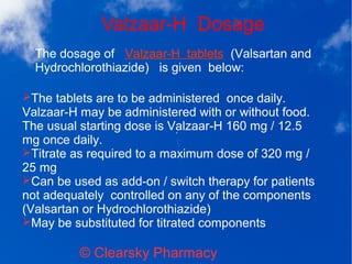Valzaar-H (Valsartan and Hydrochlorothiazide Tablets) | ODP | Chemistry ...