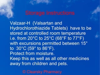 Valzaar-H (Valsartan and Hydrochlorothiazide Tablets) | ODP | Chemistry ...
