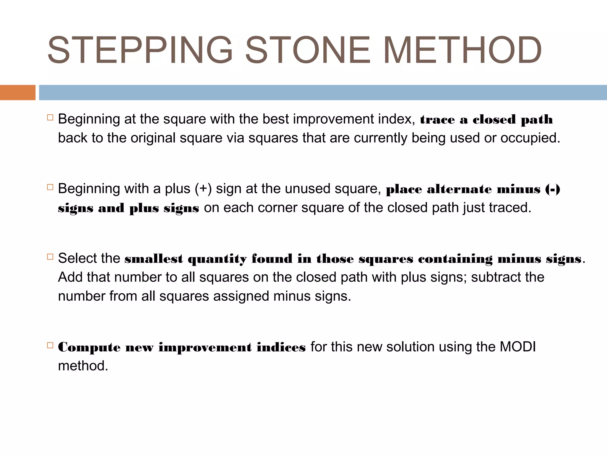 VAM and MODI Method in Solving Transportation Problems | PPT