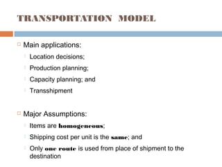 VAM and MODI Method in Solving Transportation Problems | PPT