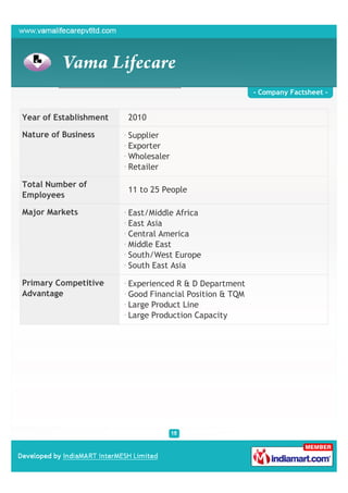 Vama Life Care, Mumbai, Pharmaceutical Products | PDF