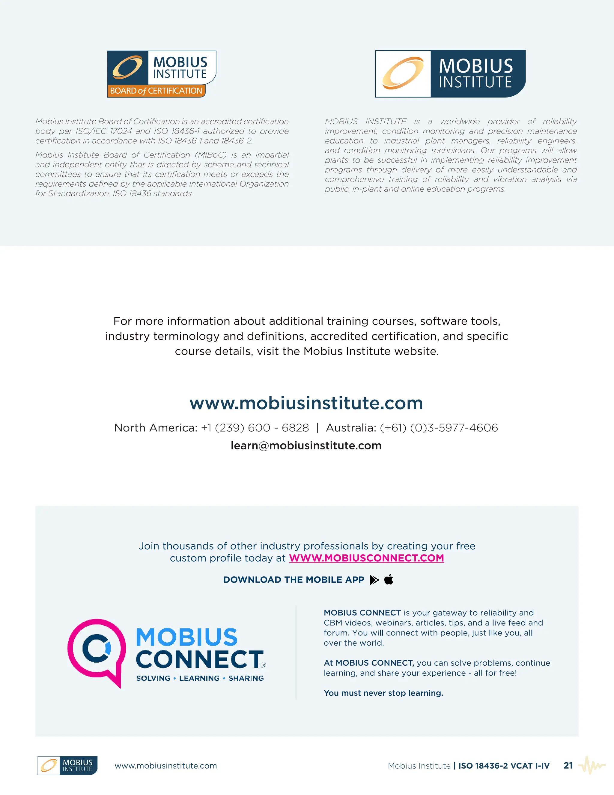 VA Mobius brochure vibration analysis book | PDF