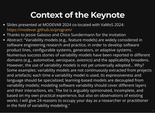 24 Reasons Why Variability Models Are Not Yet Universal (24RWVMANYU) | PPT