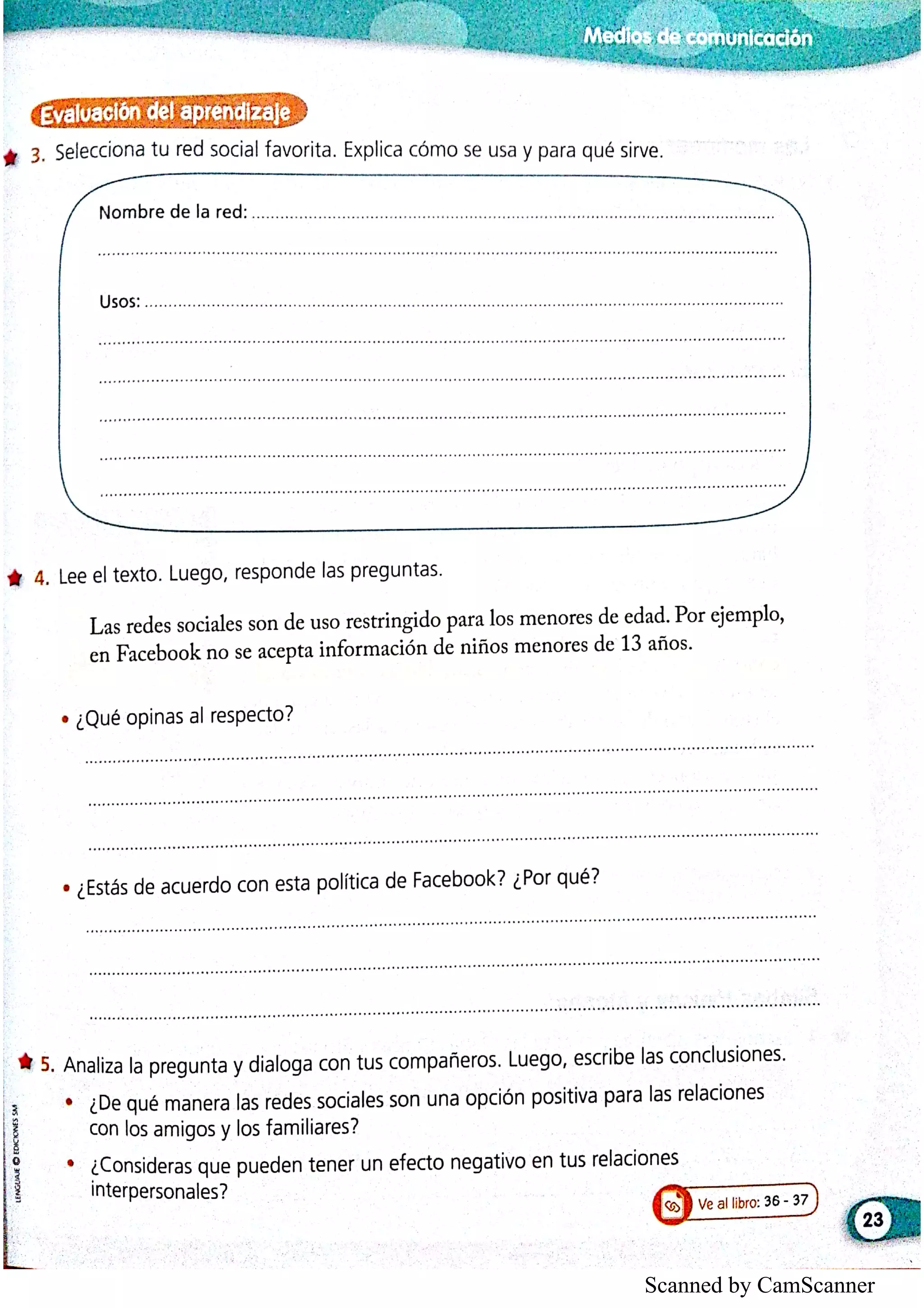 Vamos a aprender lenguaje 5 cuaderno de trabajo | PDF