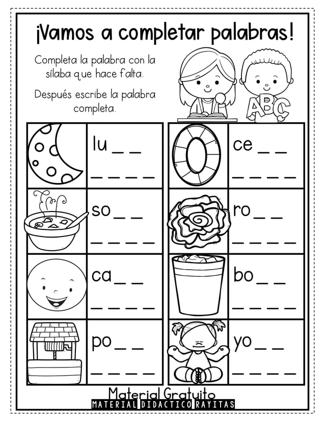 Vamos a completar palabras | PDF