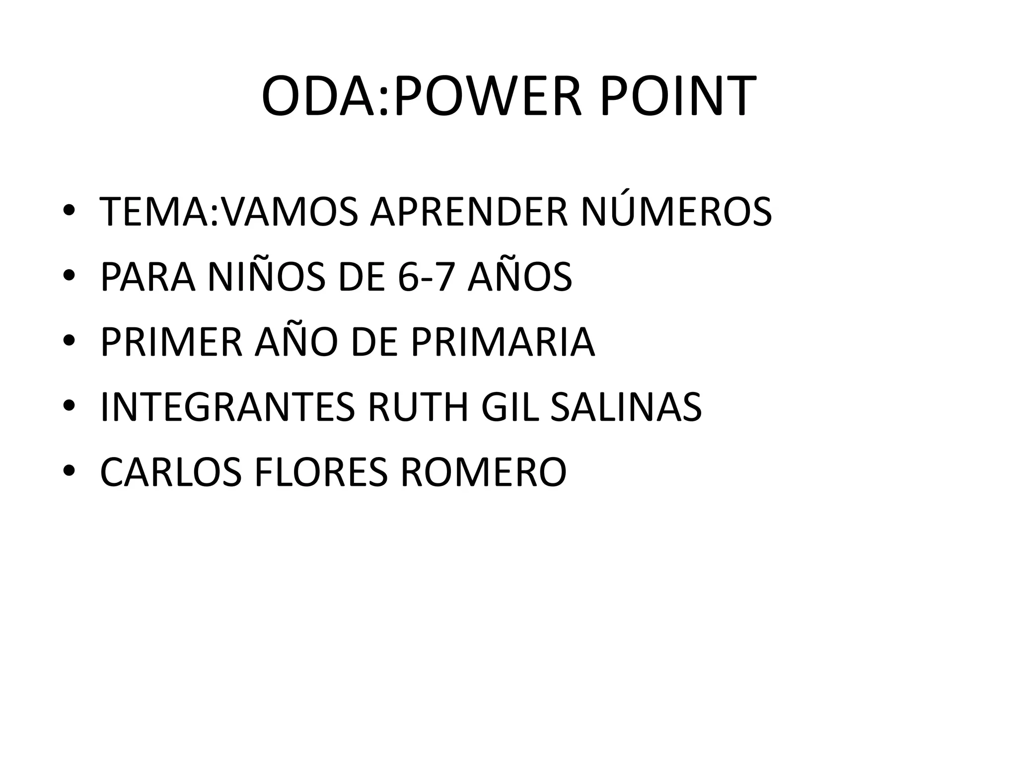 Vamos Aprender Números Ppt 