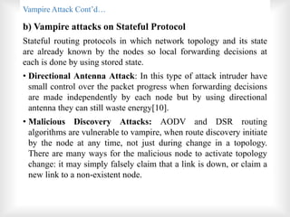 Vampire attack in wsn | PPT
