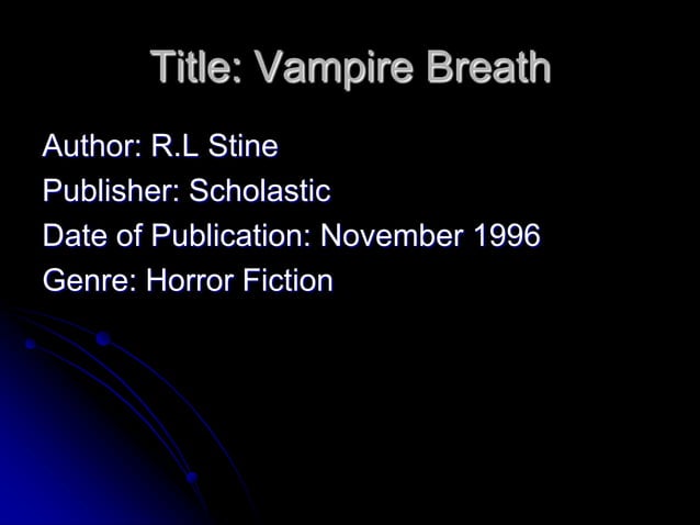 Vampire breath | PPT