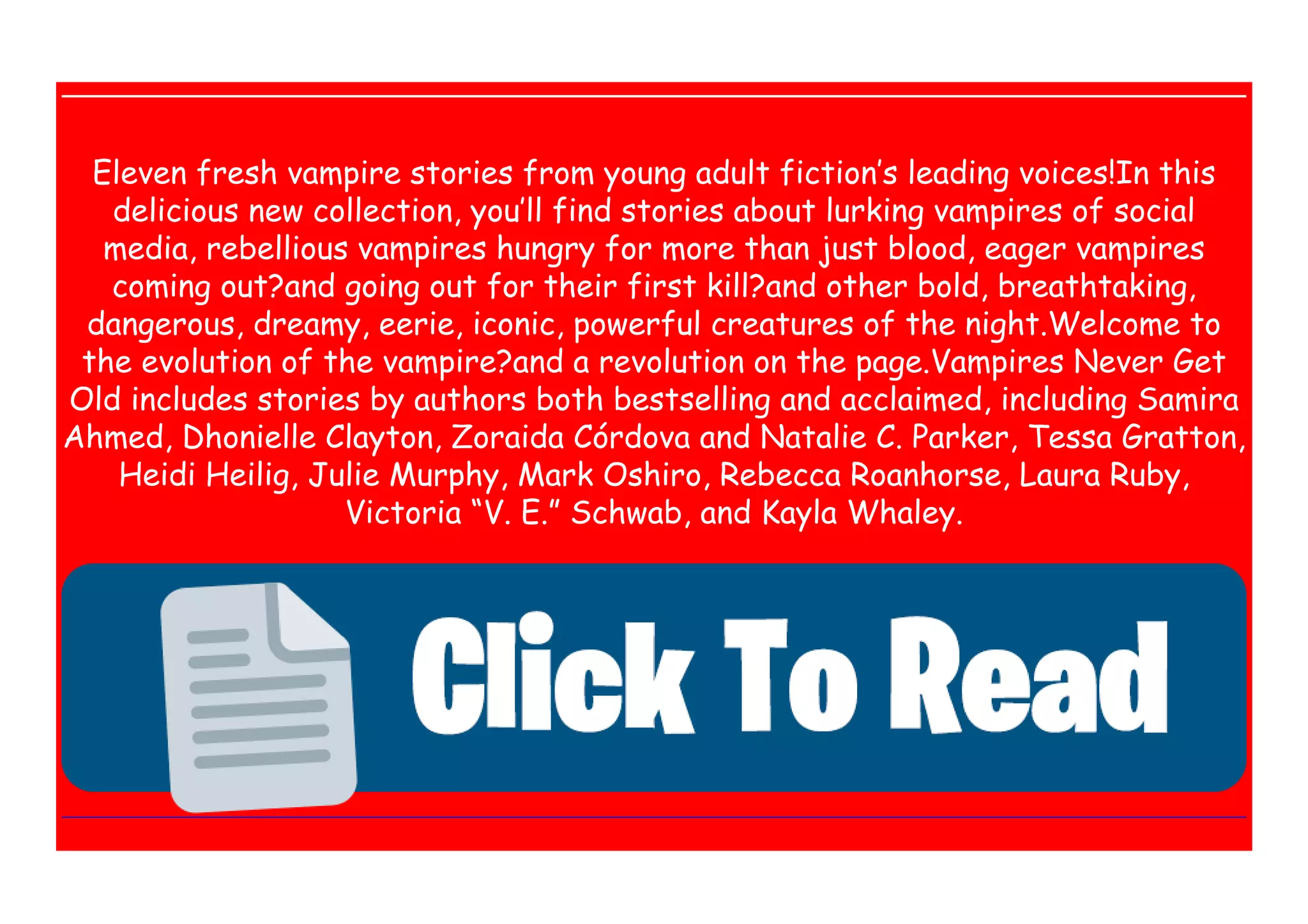 [Las] (iekurt) Vampires Never Get Old: Tales with Fresh Bite | PPT ...