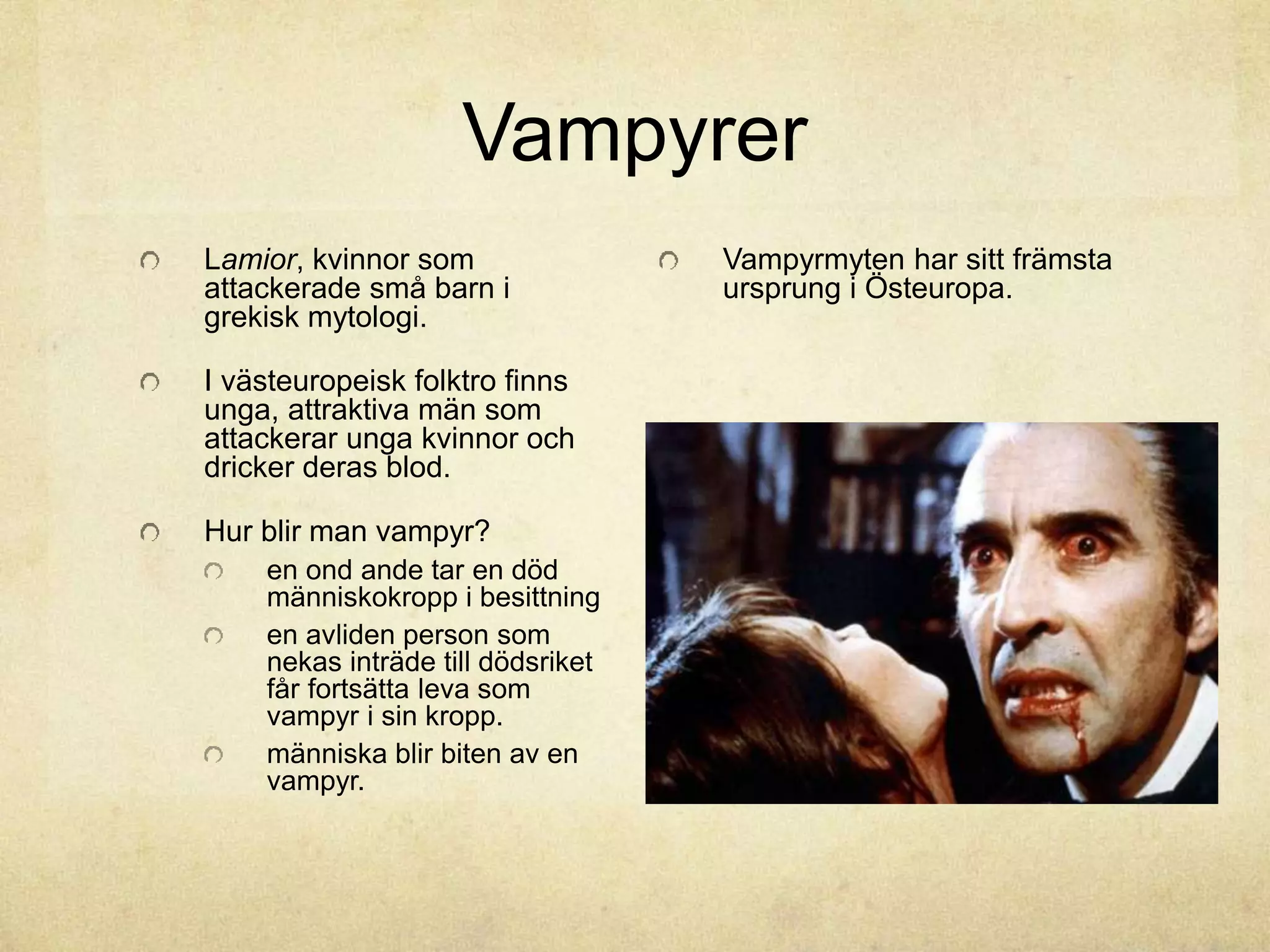 Vampyrer och varulvar | PPTX