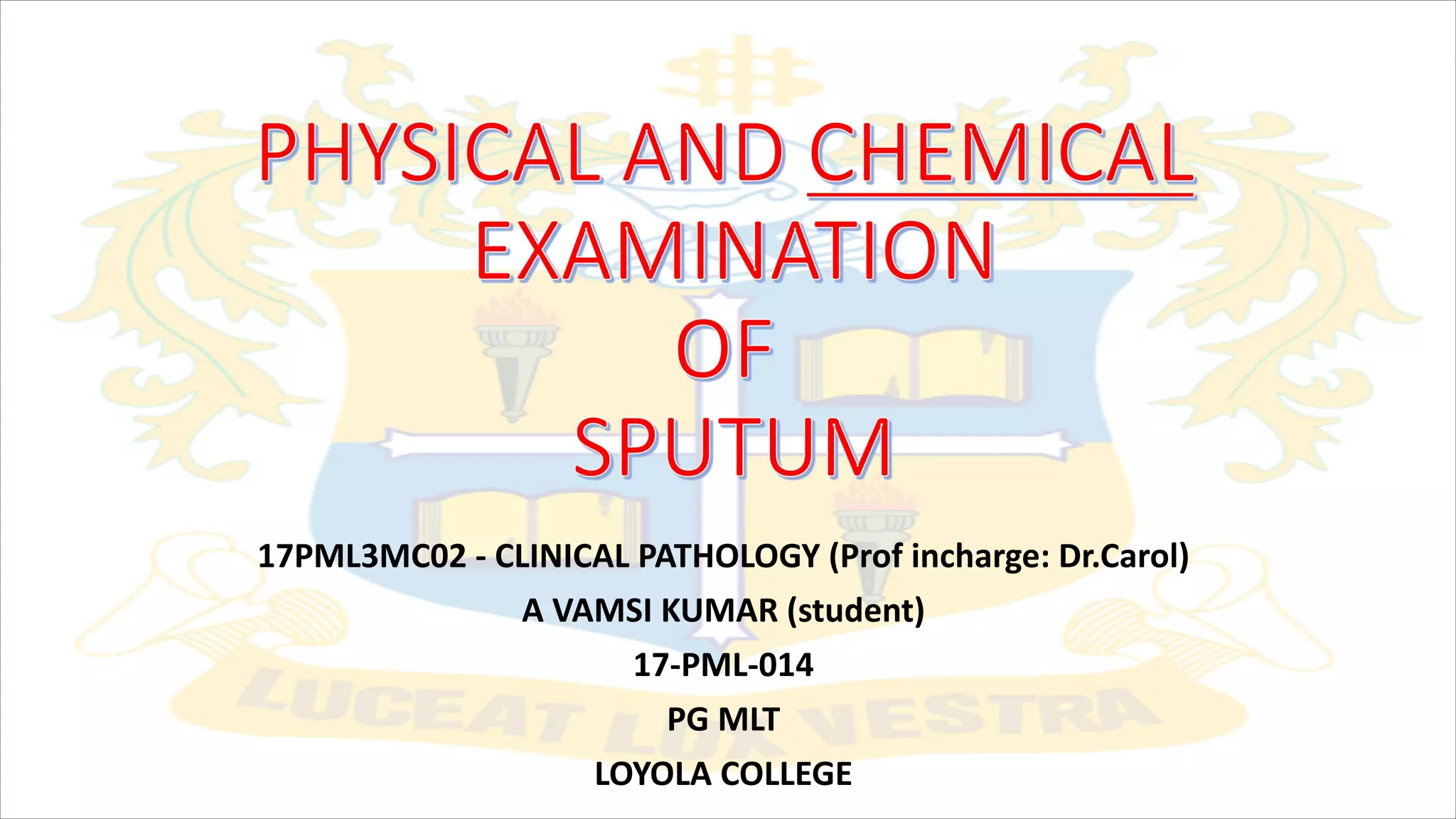 sputum examination | PPT