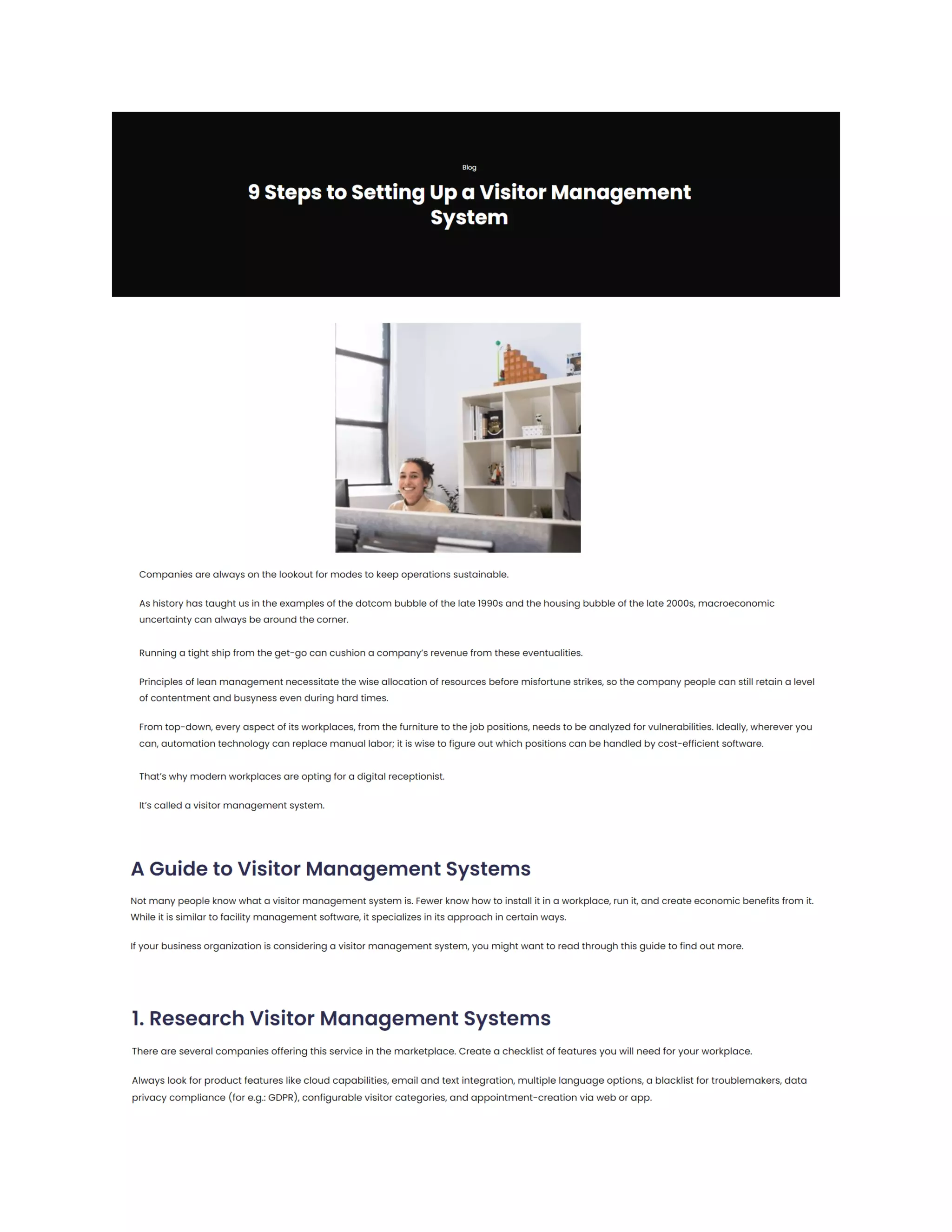 VAMS Global's "9 Steps to Setting Up a Visitor Management System" | PDF