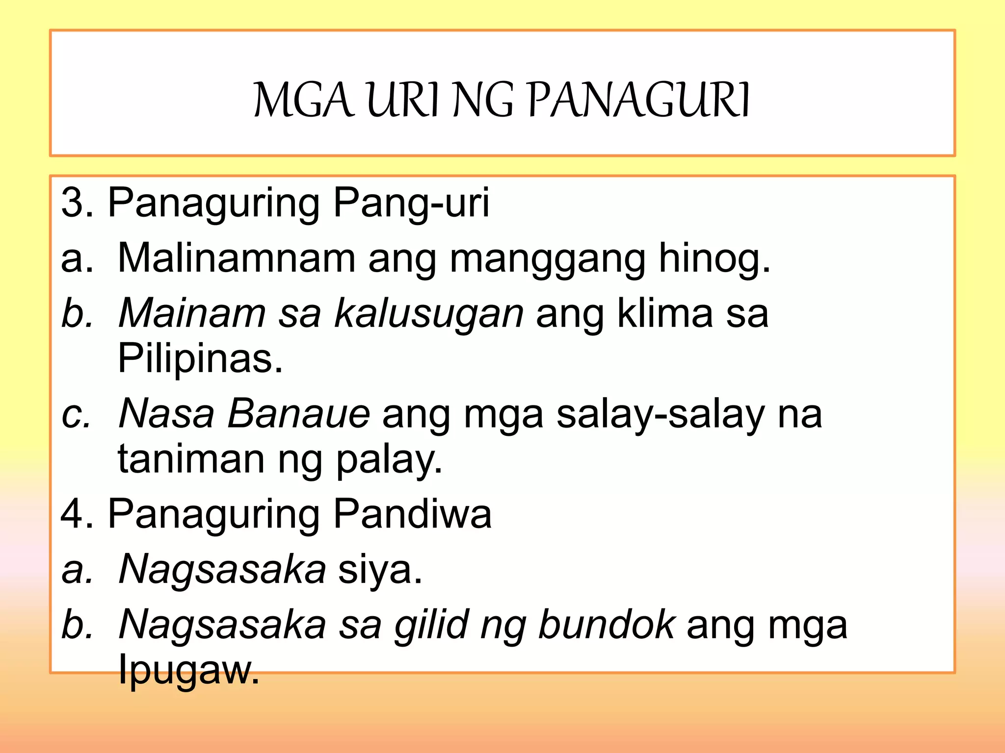 Bahagi, Ayos at Kayarian ng Pangungusap | PPTX