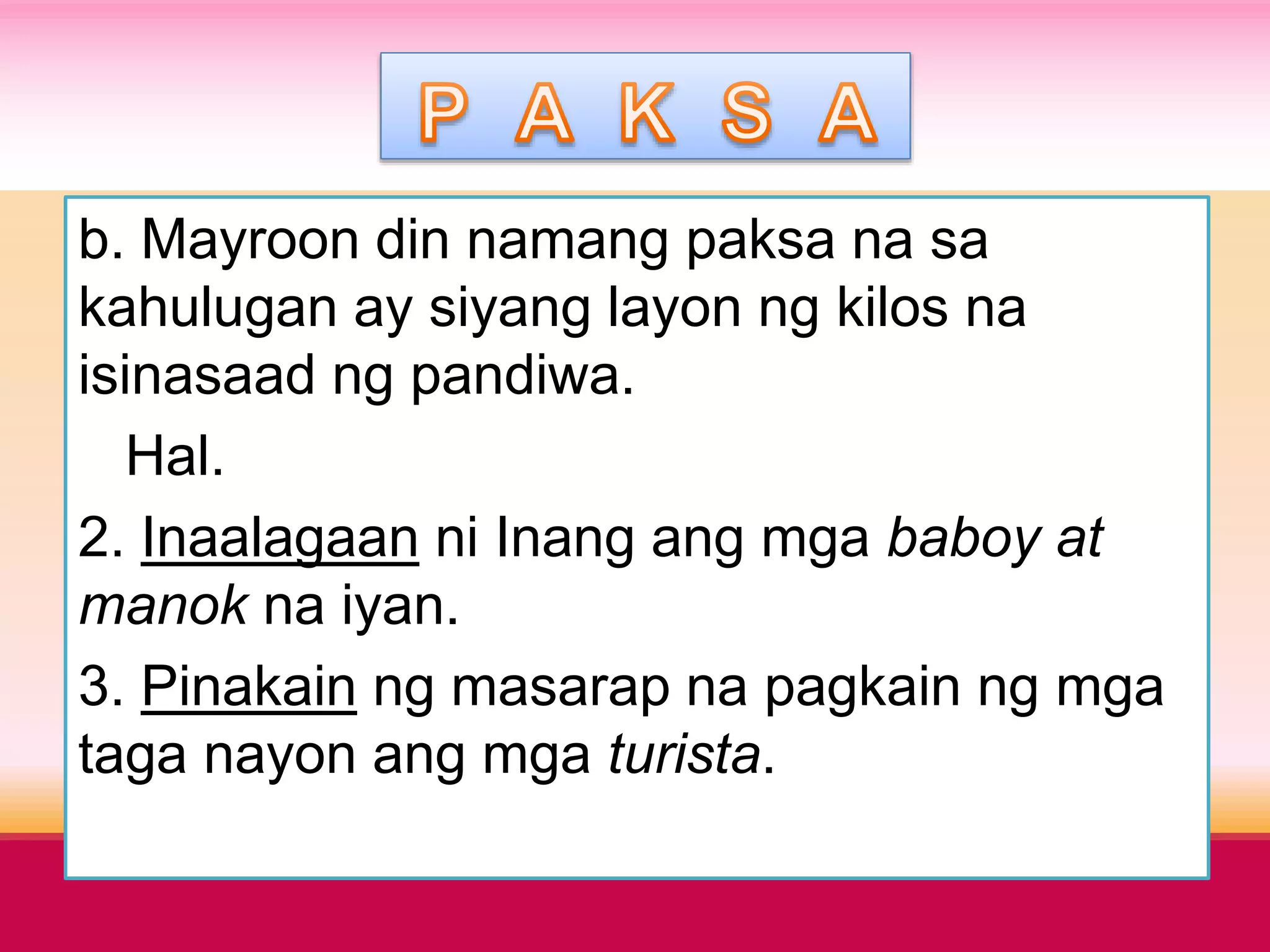 Bahagi, Ayos at Kayarian ng Pangungusap | PPTX