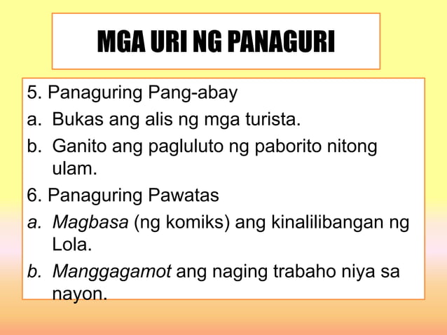 Bahagi, Ayos at Kayarian ng Pangungusap | PPTX